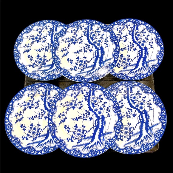 Dining | 6 Vtg Japanese Nippon Tokusei Cherry Blossom Plates | Poshmark
